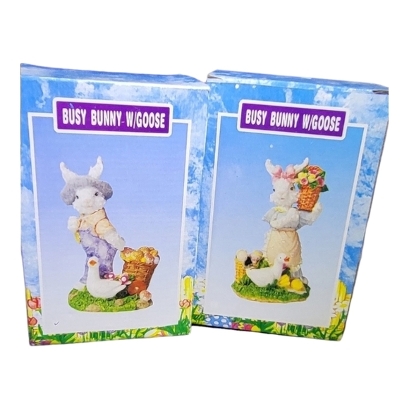 Holiday | Busy Bunnie With Goose Male And Female Figurines | Poshmark